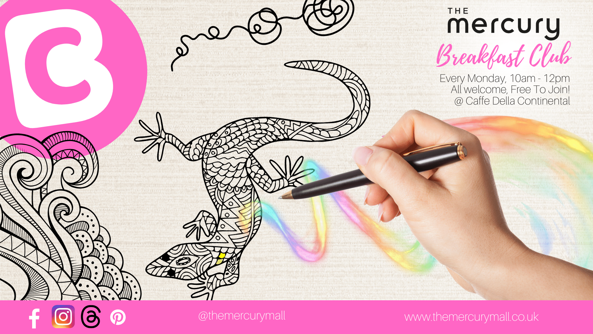 Breakfast Club - New Year Zentangle - The Mercury Shopping Centre